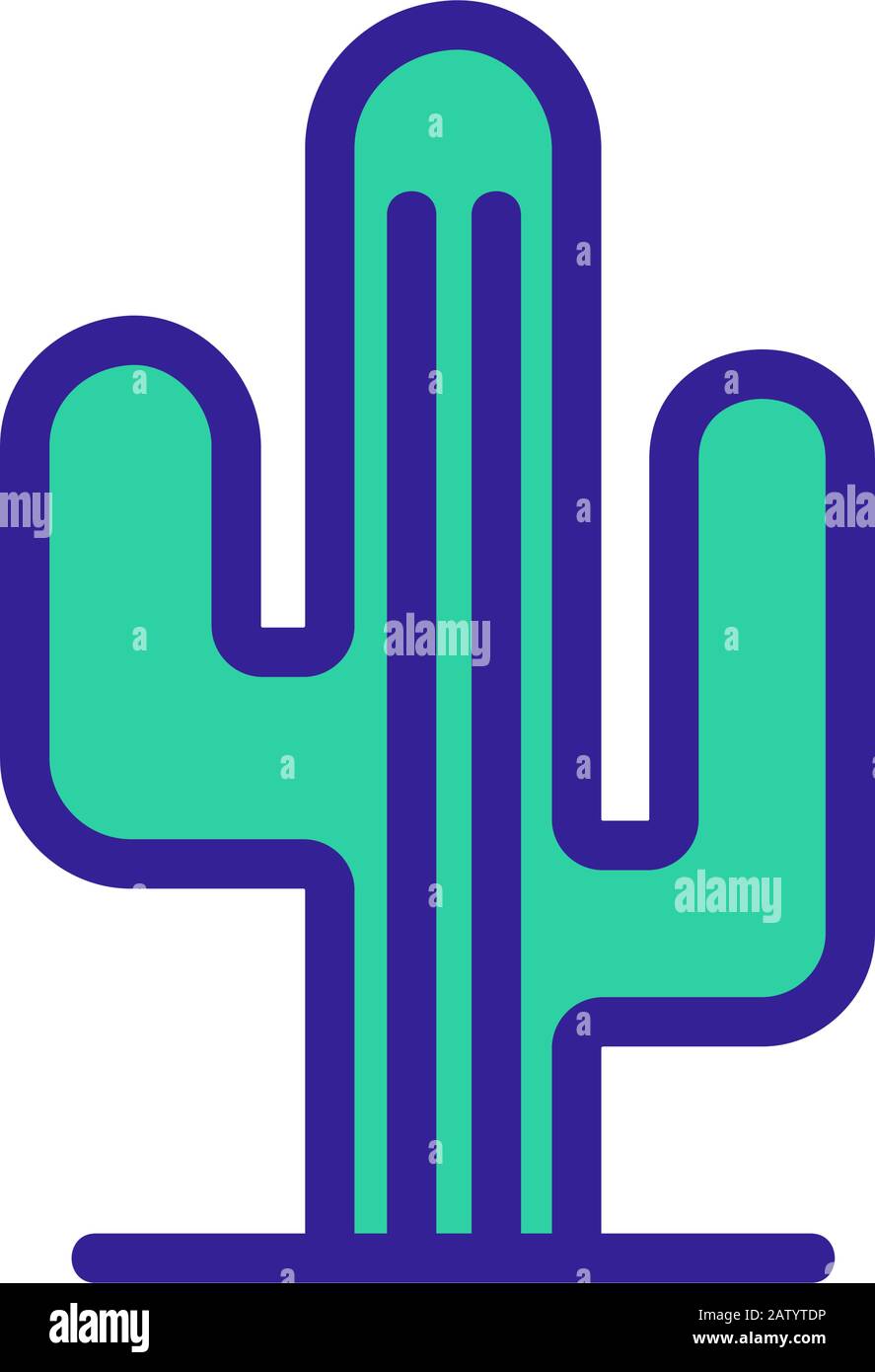 Cactus icon vector. Isolated contour symbol illustration Stock Vector ...