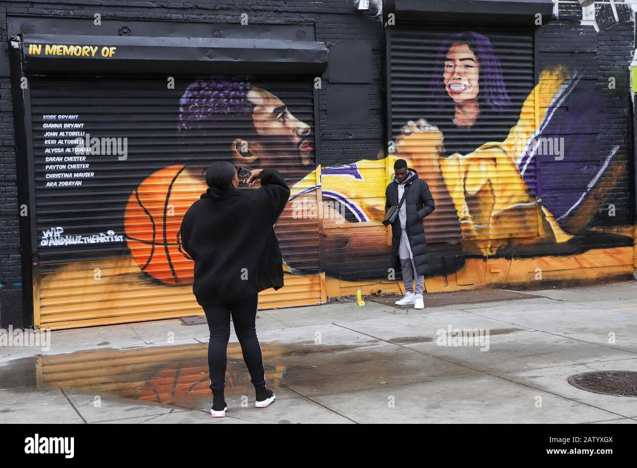 New York, New York, USA. 5th Feb, 2020. Mural in honor of NBA legend ...