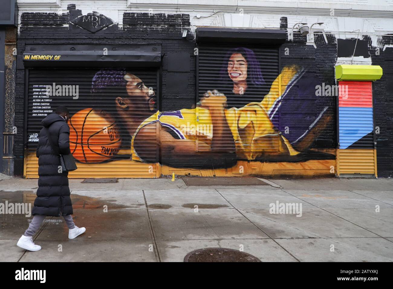 New York, New York, USA. 5th Feb, 2020. Mural in honor of NBA legend ...