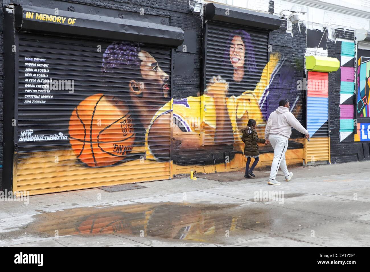 New York, New York, USA. 5th Feb, 2020. Mural in honor of NBA legend ...