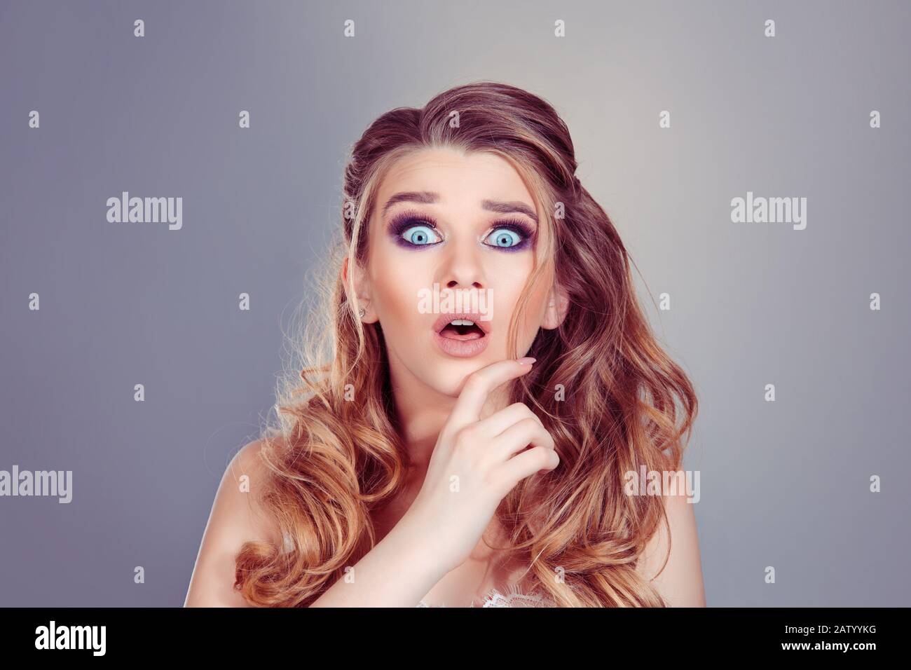 Shocked omg blonde woman isolated hi-res stock photography and images ...