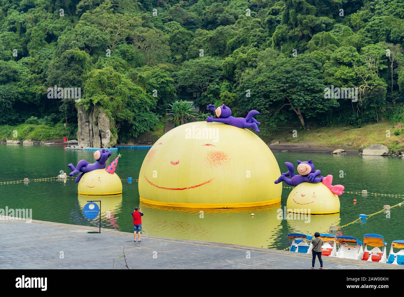 Taipei, OCT 28: Afternoon coudy view of the Jimmy Liao's moon art on ...