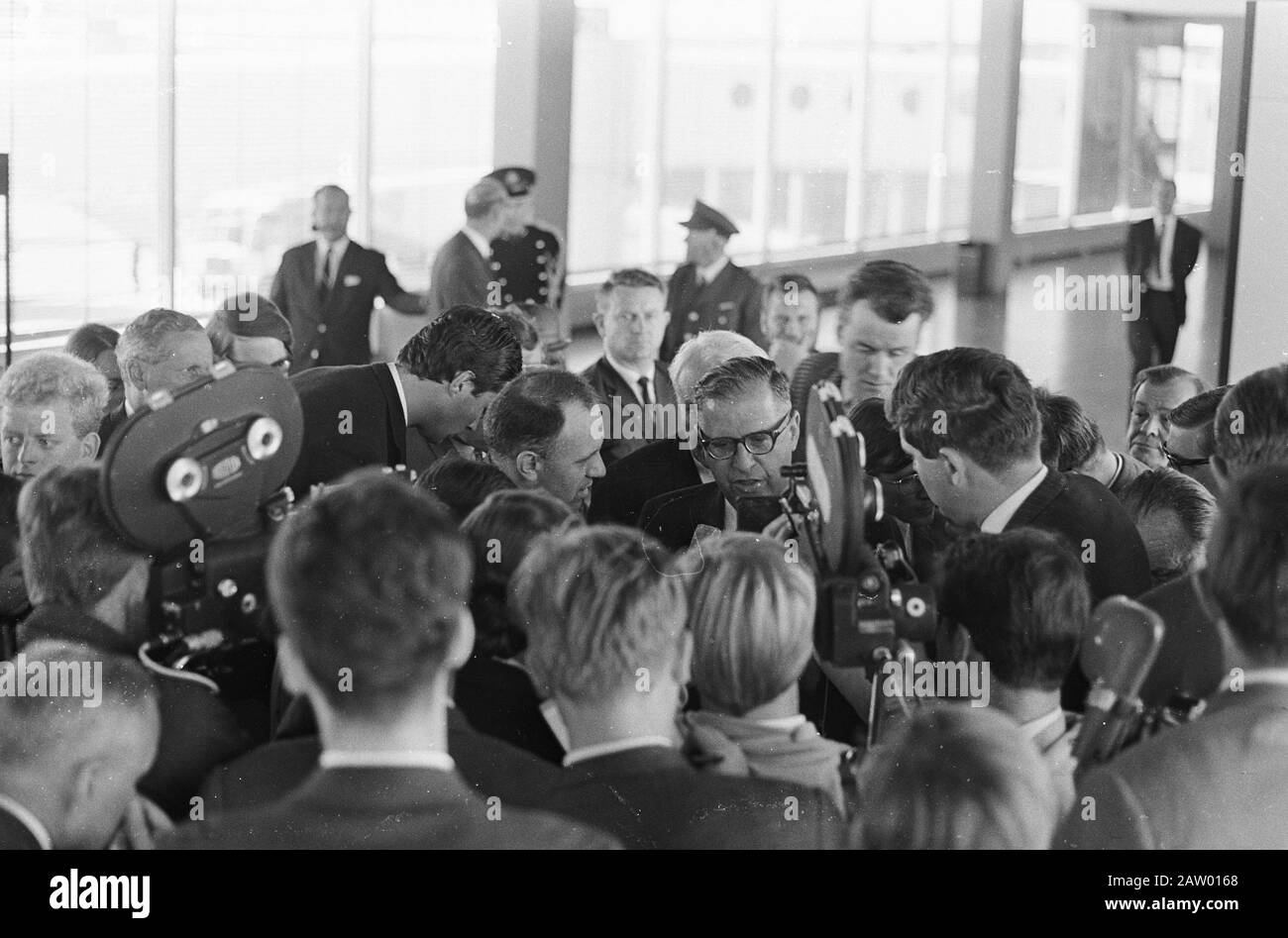Foreign Minister of Israel Abba Eban (head) as at Schiphol, Minister ...