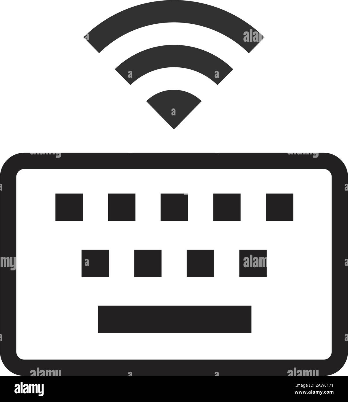 Simple Wireless Keyboard Icon Stock Vector Illustration Isolated On