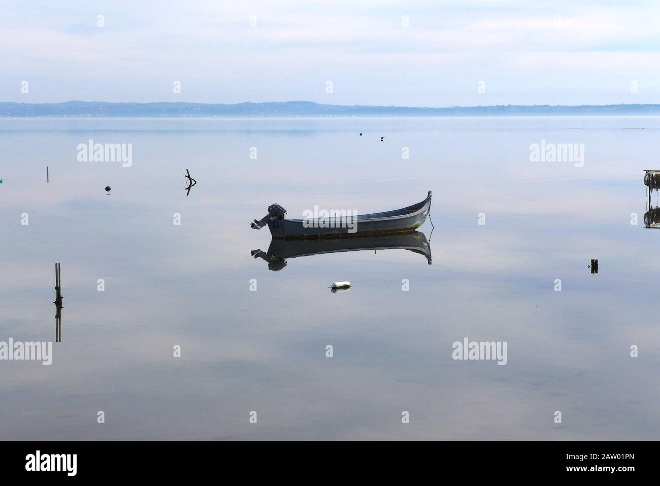 Fishing and mussel farms in the estuary of Axios river, gulf of ...