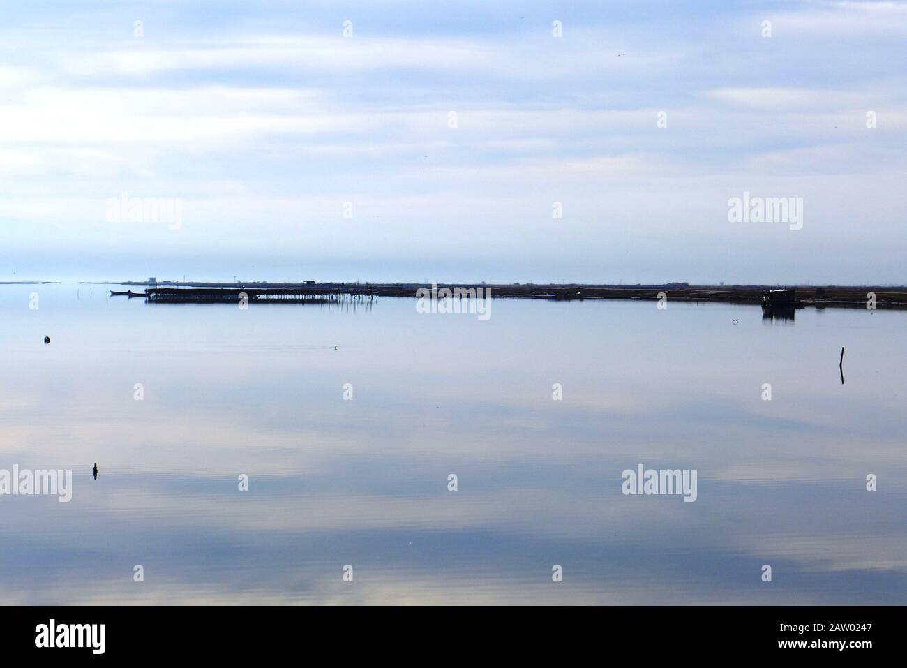 Fishing and mussel farms in the estuary of Axios river, gulf of ...