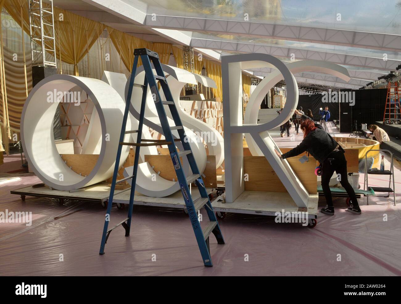 Los Angeles, United States. 05th Feb, 2020. Preparations are underway ...