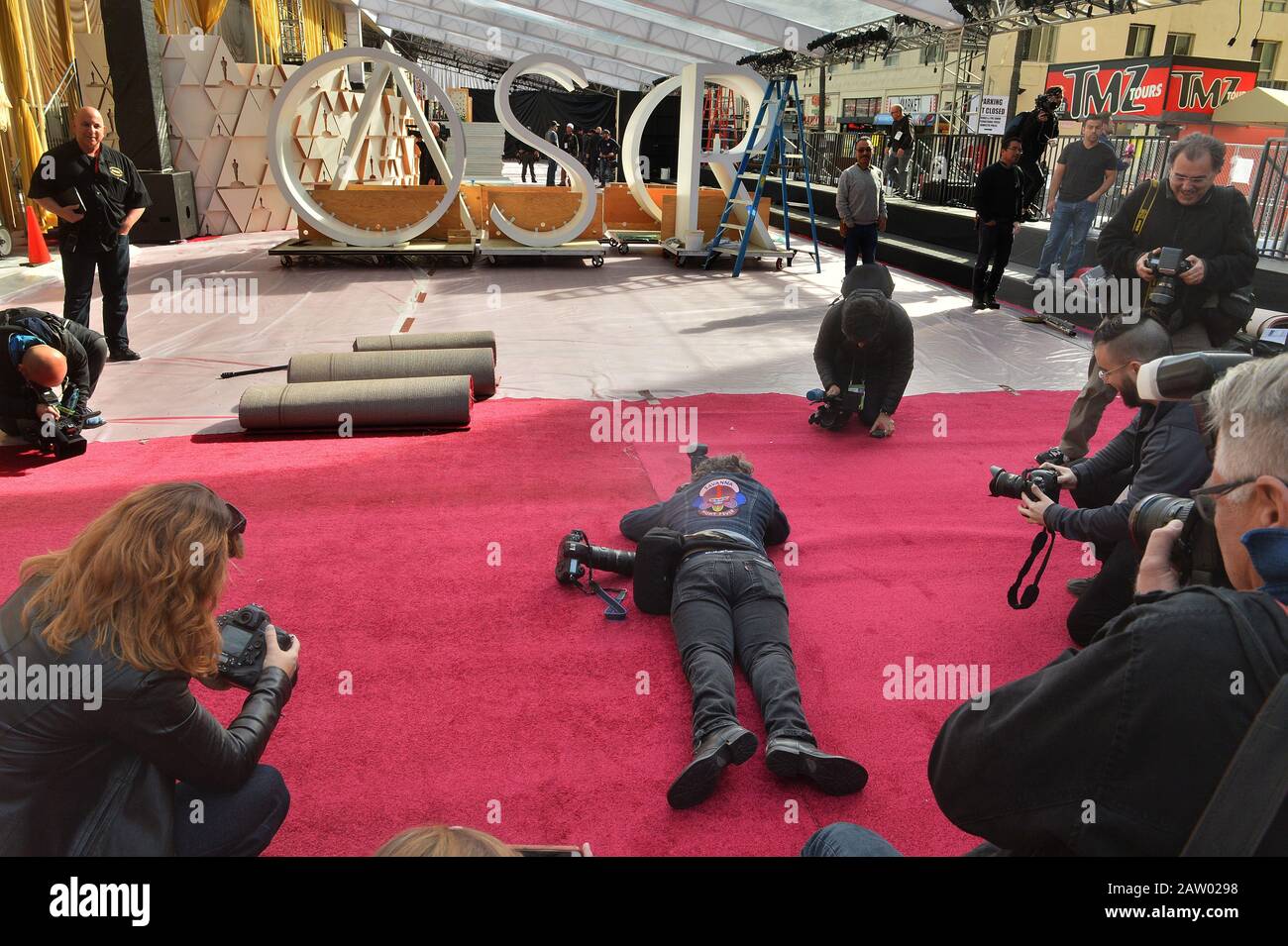 Los Angeles, United States. 05th Feb, 2020. Preparations are underway ...