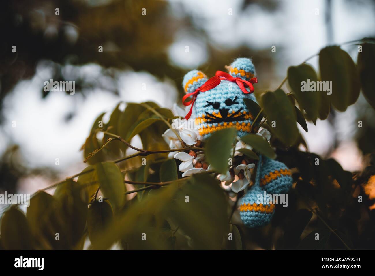 Toy made of a beautiful cloth on the tree.Toy Concept Stock Photo - Alamy