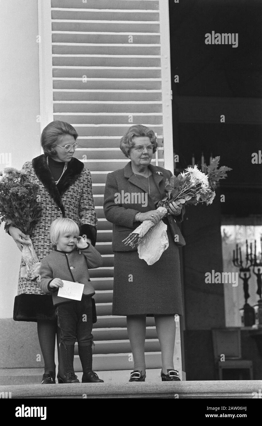 Queen Juliana, Princess Beatrix and Prince Willem Alexander listen to ...