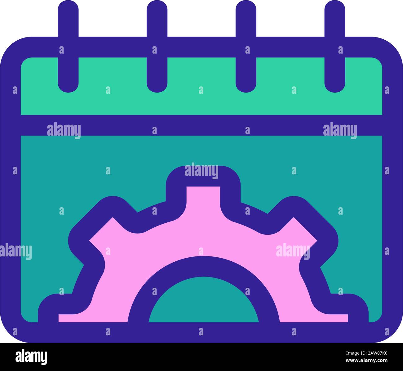 Calendar setting icon vector. Isolated contour symbol illustration ...