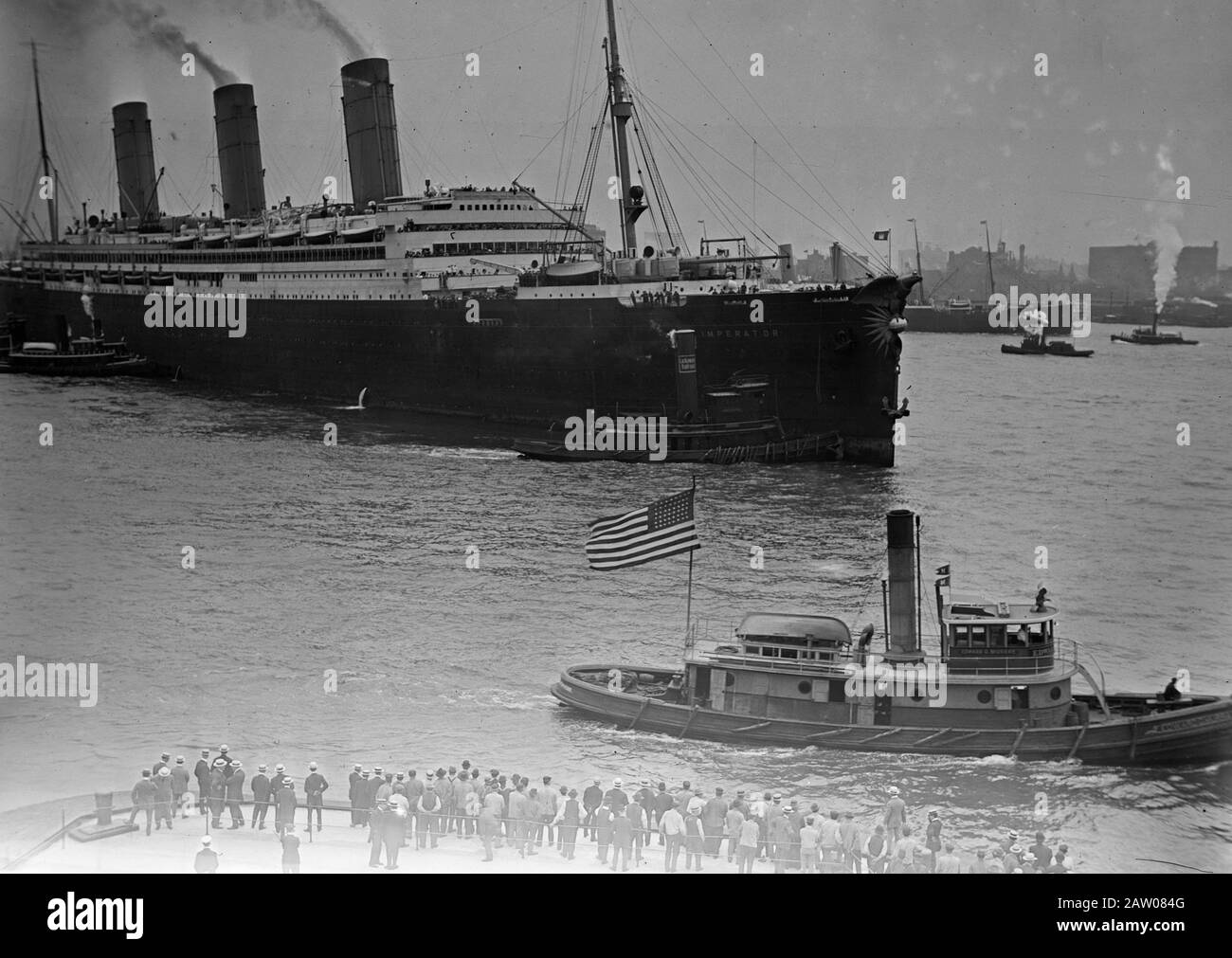 S.S. Imperator, an ocean liner of the Hamburg America Line in New York ...