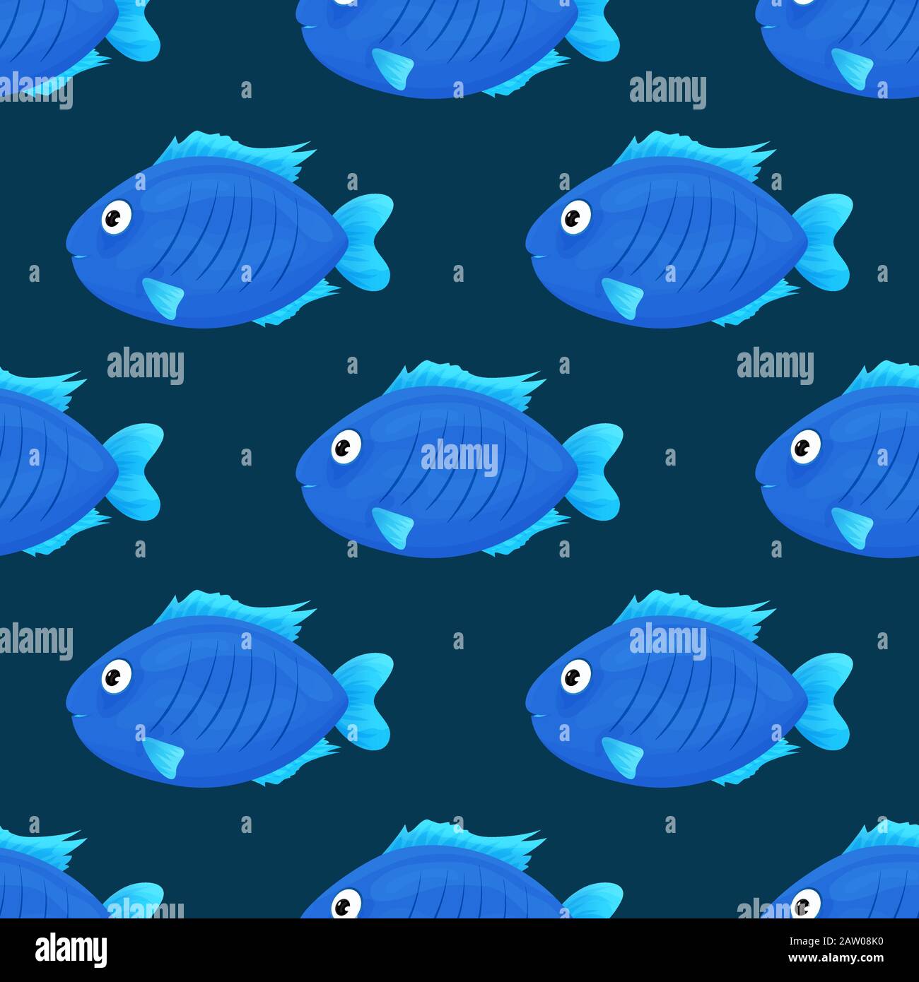 Cute tropical fish on dark background. Brightly-coloured ocean fish ...