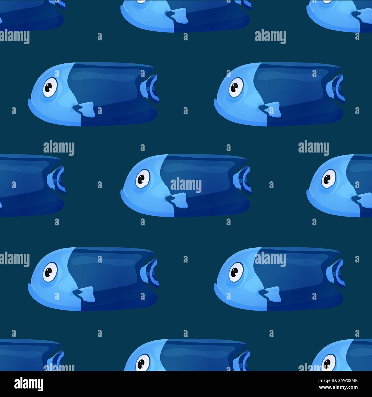 Cute tropical fish on dark background. Brightly-coloured ocean fish ...