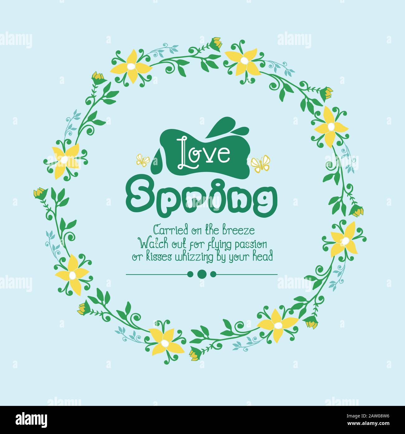 Elegant Decoration of leaf and flower frame, for Love spring greeting ...