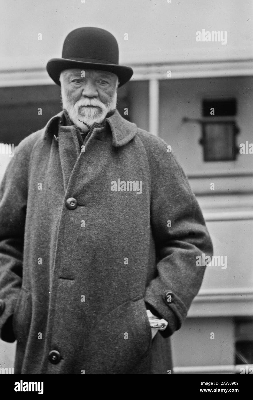 Industrialist and philanthropist Andrew Carnegie ca. 1912 Stock Photo ...