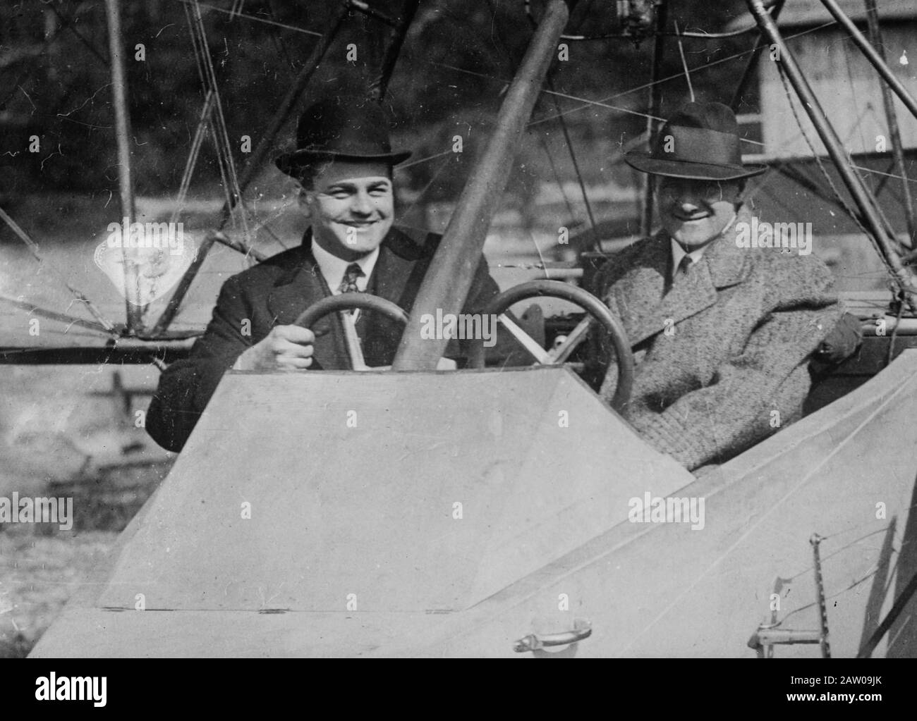F.J. Bersbach and Harold F. McCormick (1872-1941) seated in a Curtiss ...