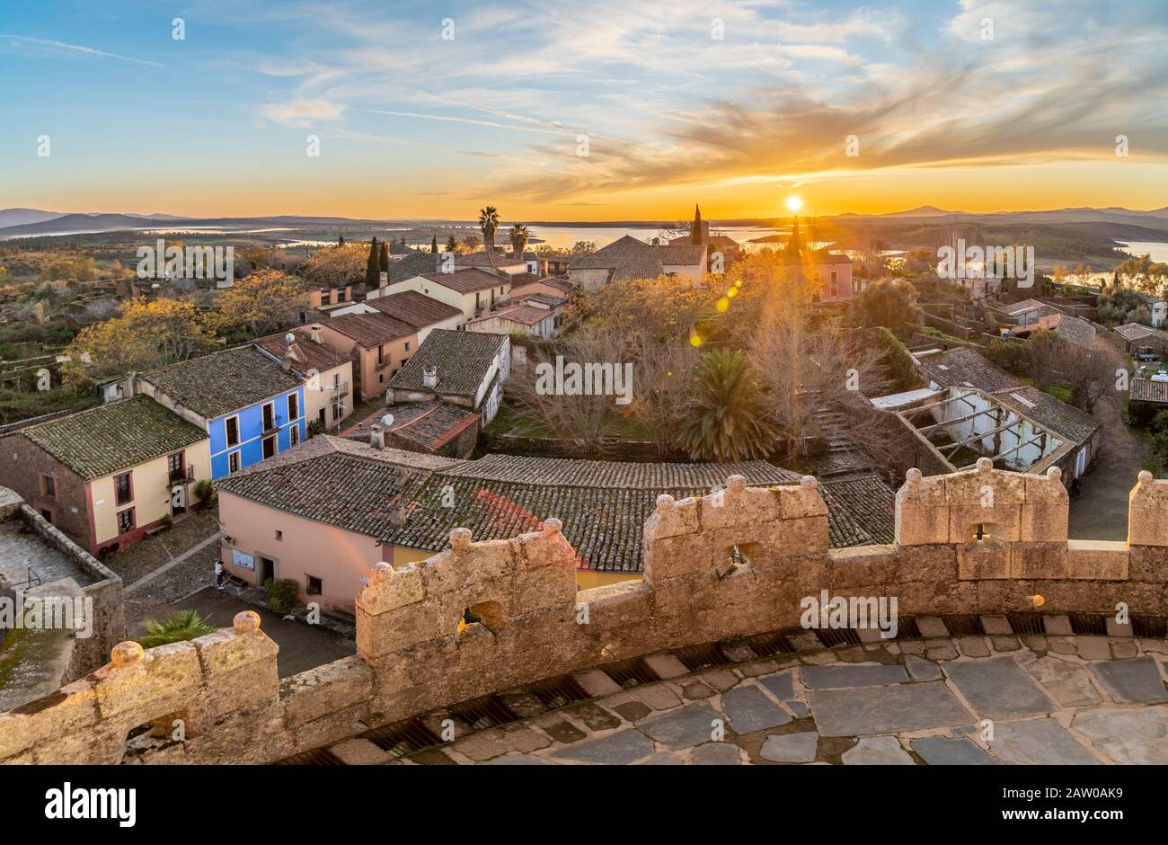 A medieval scenery inside the old and abandoned town of Granadilla in ...