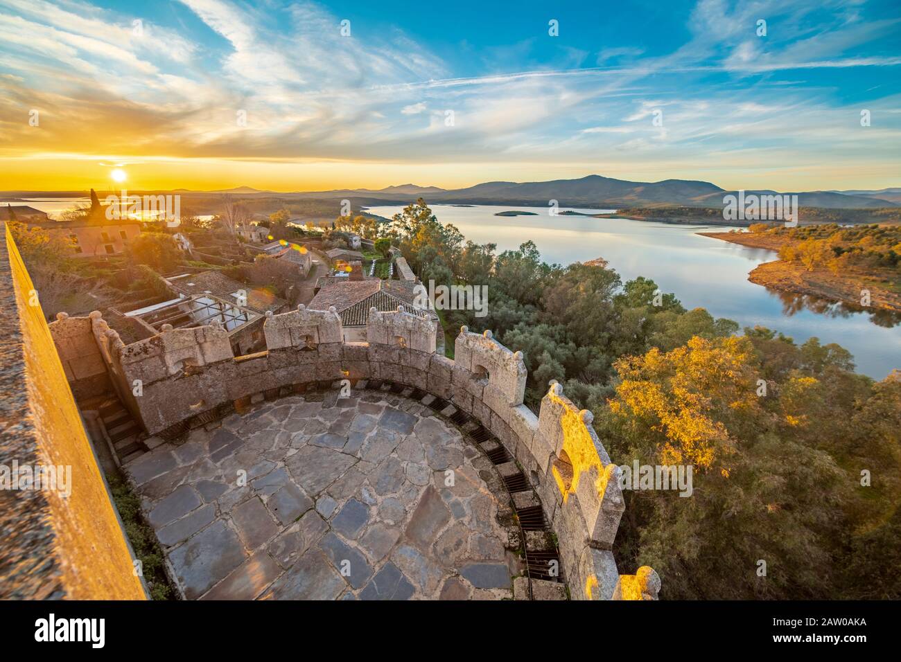 A medieval scenery inside the old and abandoned town of Granadilla in ...