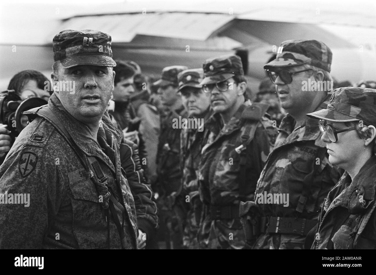 Schiphol, arrival of US troops in connection with exercise Reforger ...
