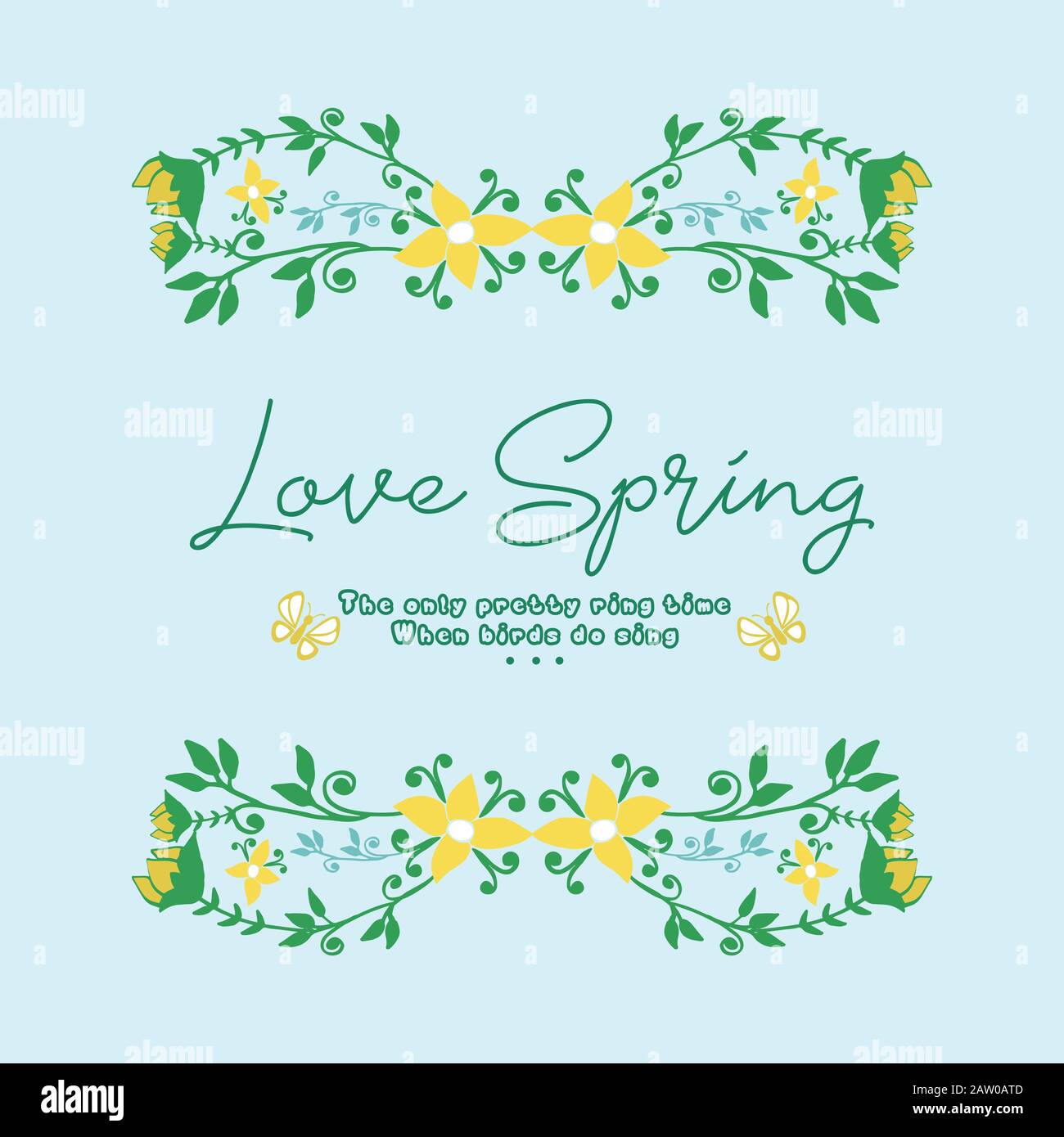 Wallpaper design for love spring card, with elegant leaf and floral ...