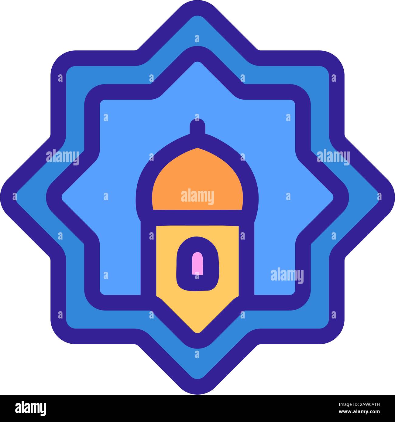 Mosque icon vector. Isolated contour symbol illustration Stock Vector ...