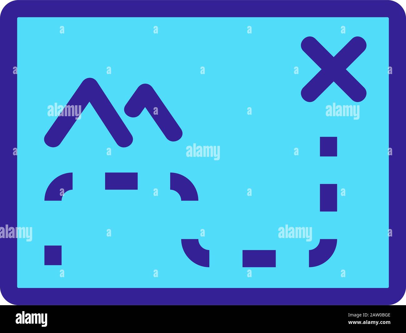 Treasure map icon vector. Isolated contour symbol illustration Stock ...