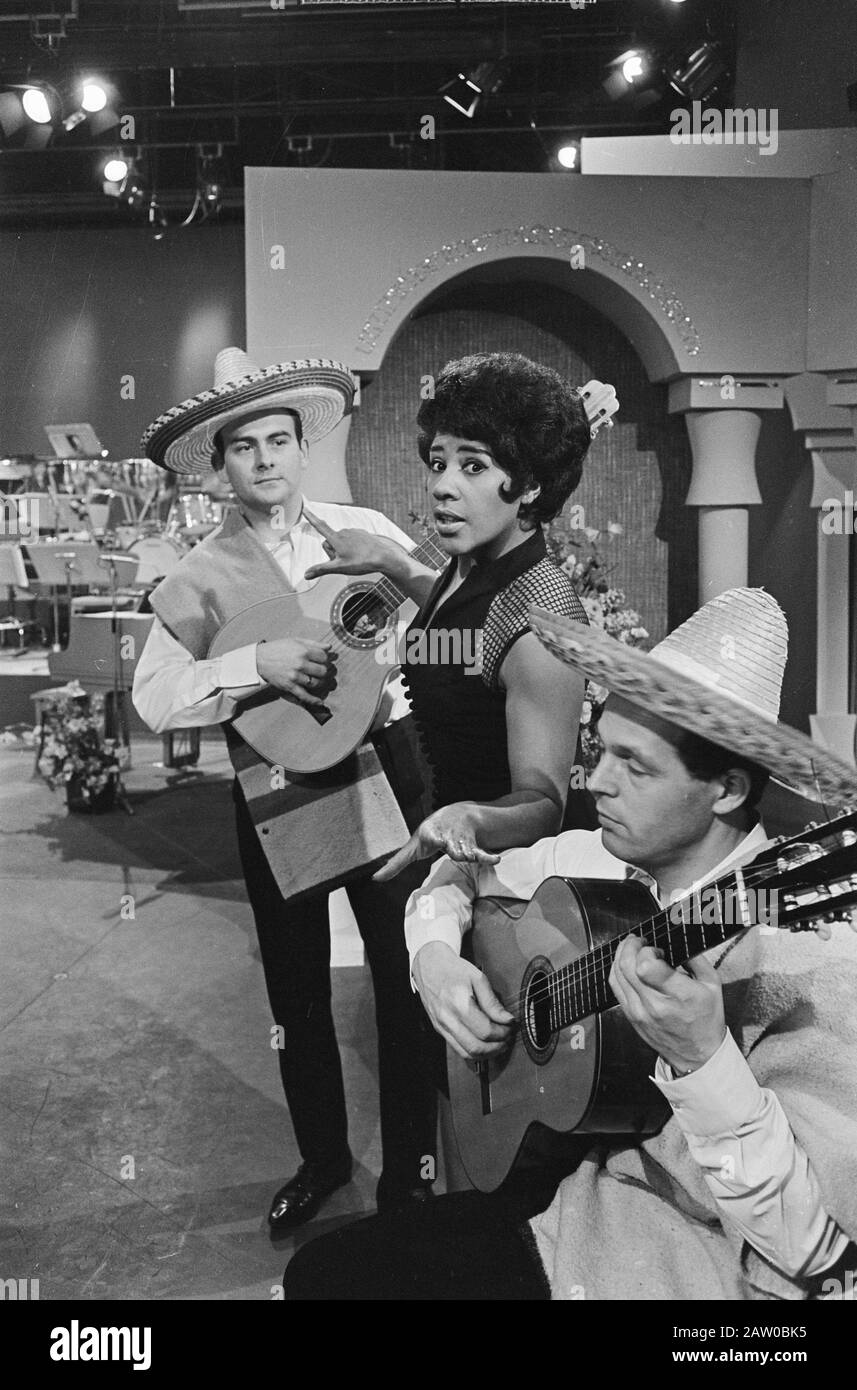 National Song Contest 1966. Milly Scott with her Fernando and Filippo ...