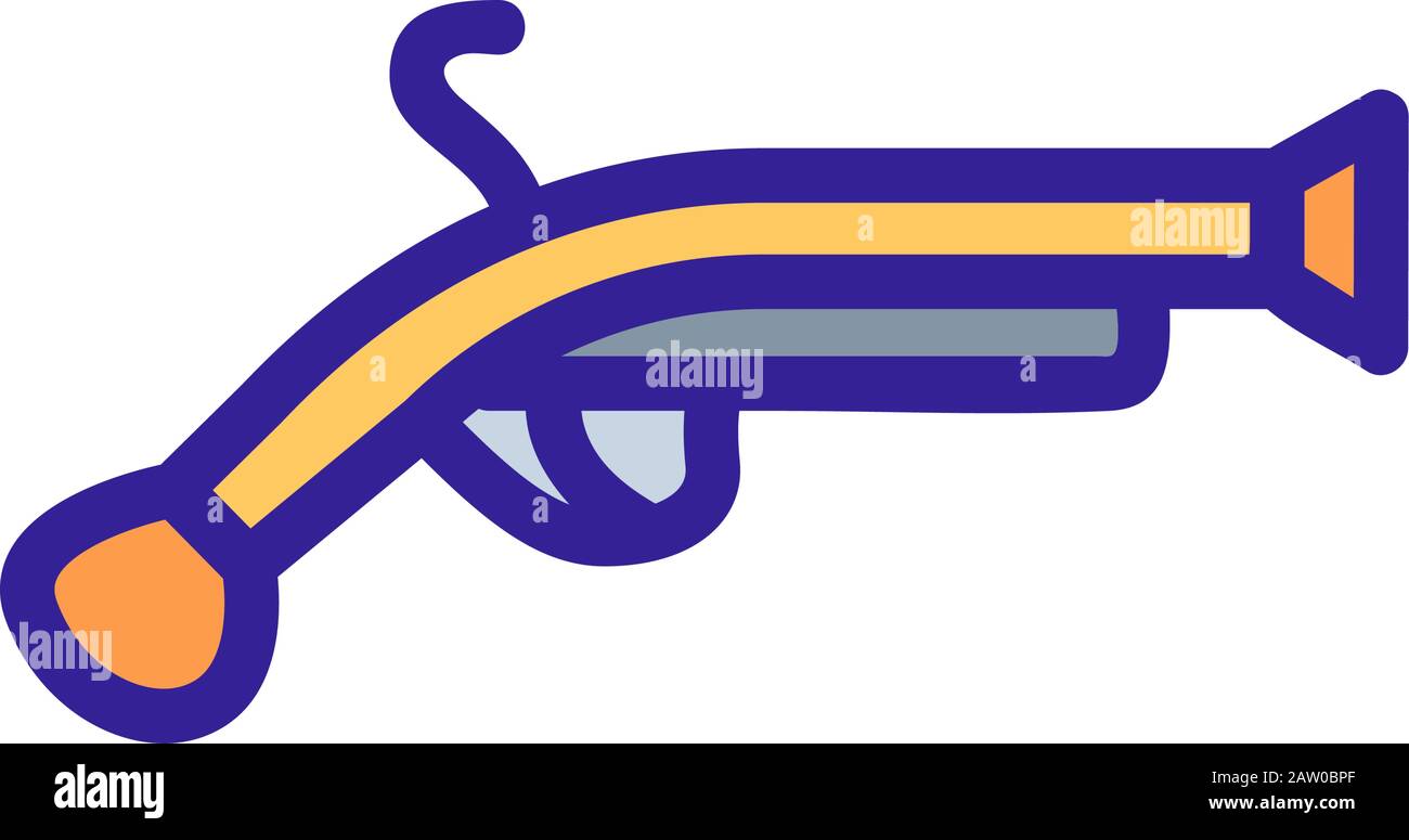 Musket weapon icon vector. Isolated contour symbol illustration Stock ...
