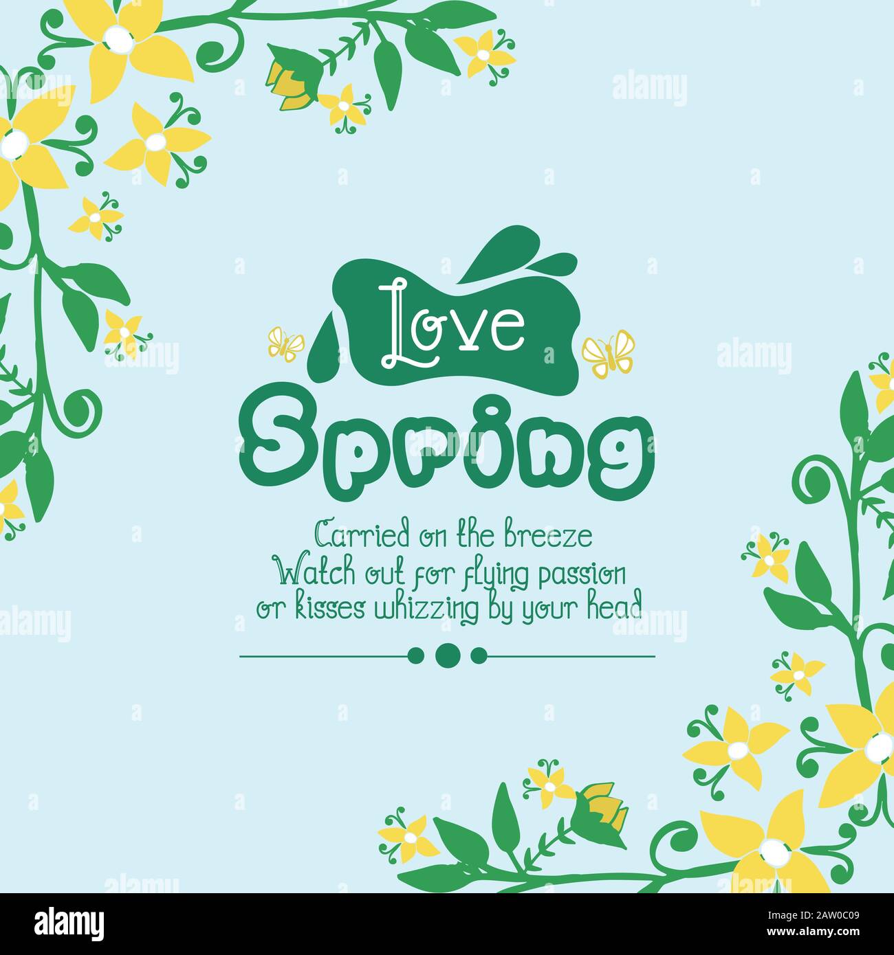 The elegant of leaf and flower frame, for love spring poster wallpaper ...