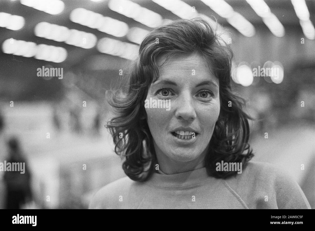 National indoor athletics championships in Arnhem; Cisca Jansen (head ...