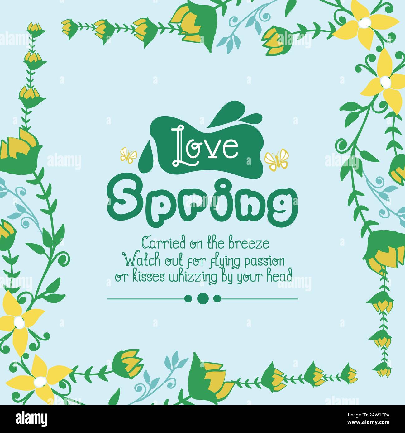 Simple pattern of leaf and flower frame, for antique love spring ...