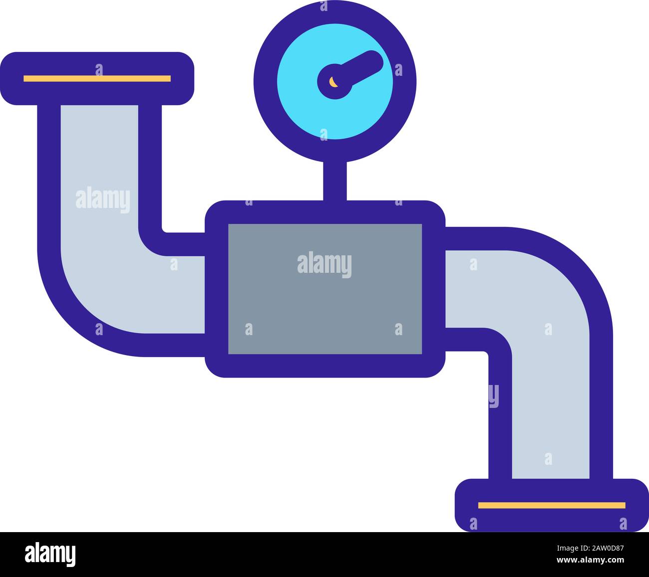 Plumbing pipe icon vector. Isolated contour symbol illustration Stock ...