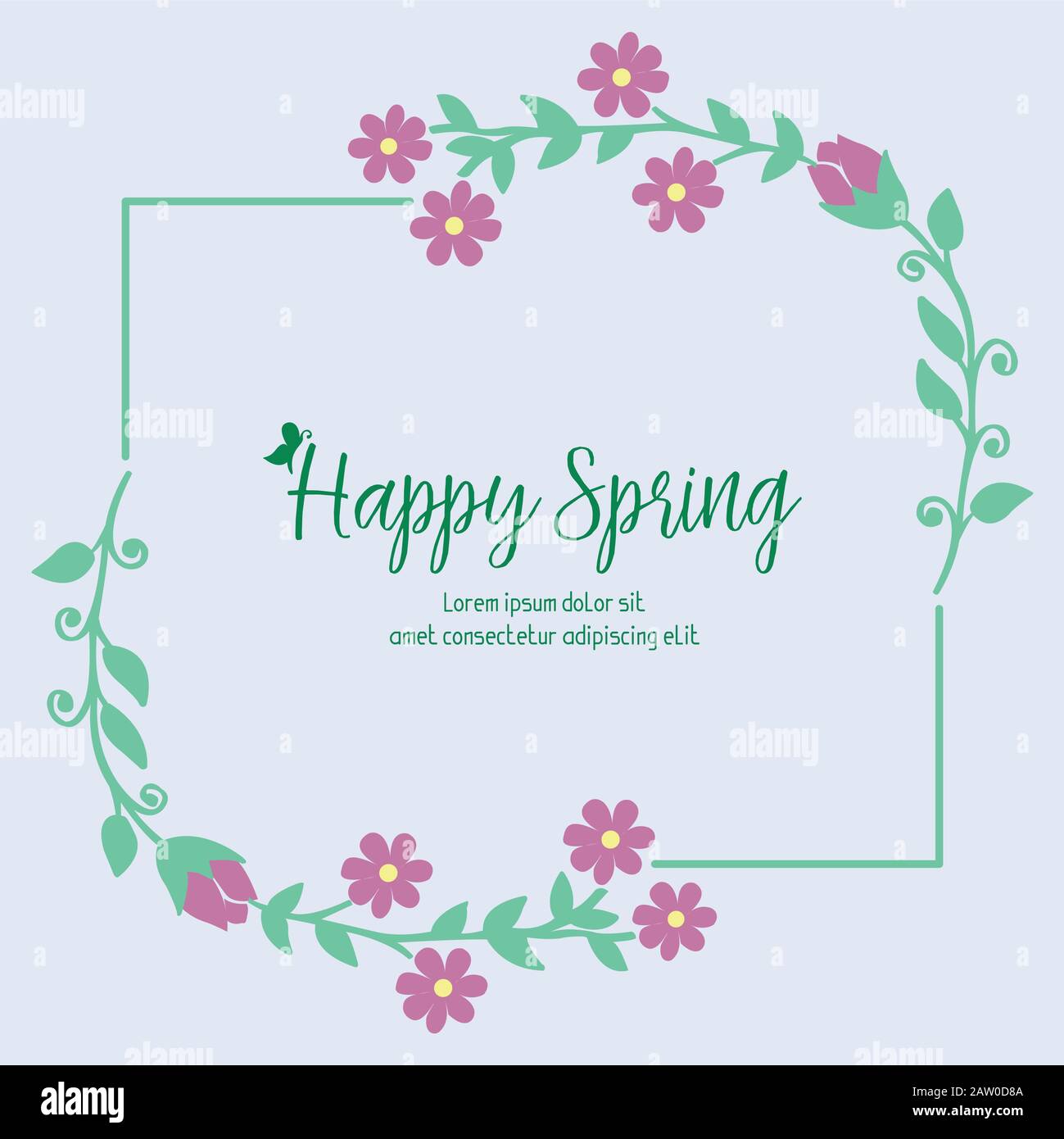 Beautiful Crowd of leaf and floral frame, for happy spring invitation ...