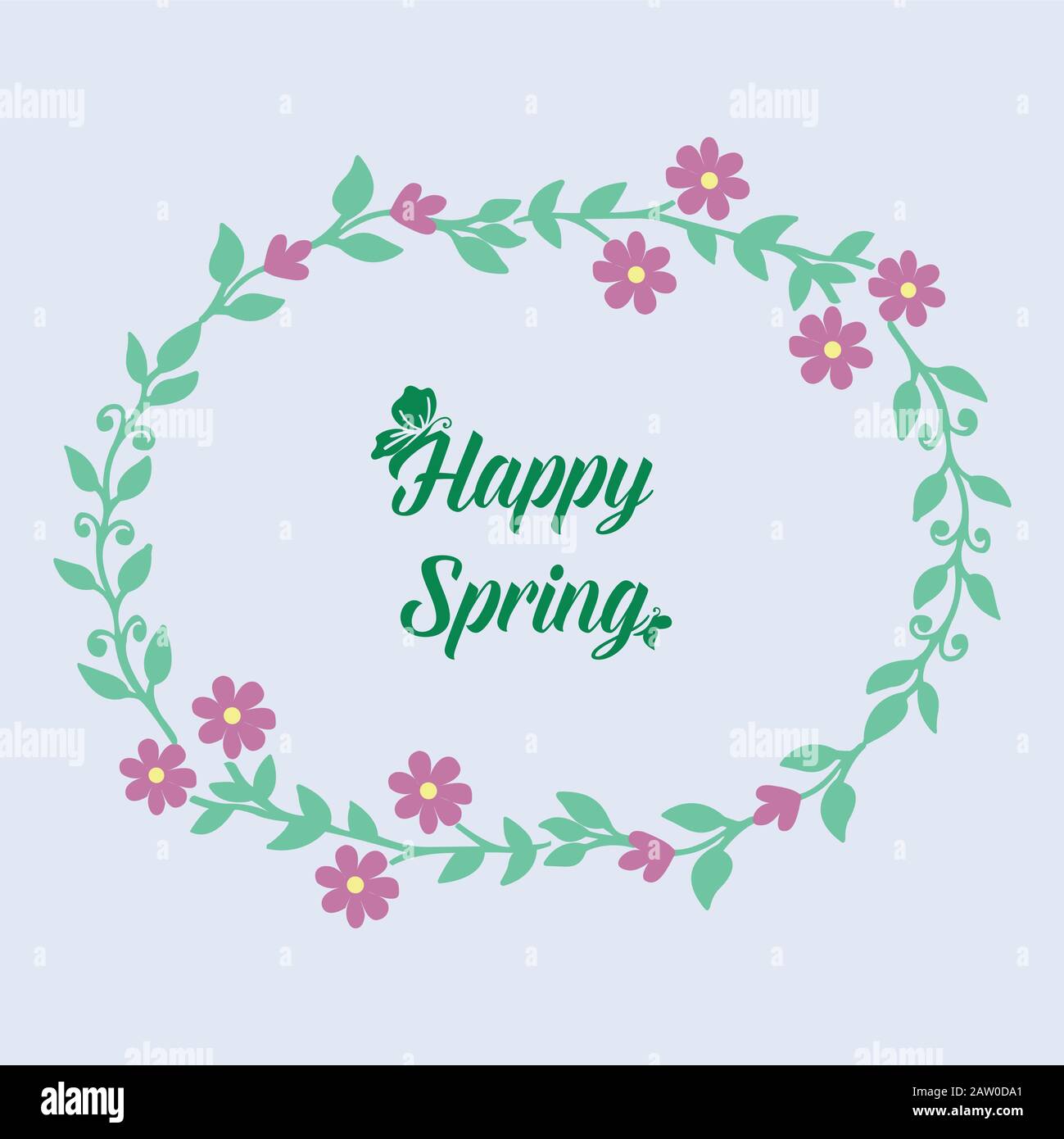 Beautiful Crowd of leaf and floral frame, for happy spring invitation ...