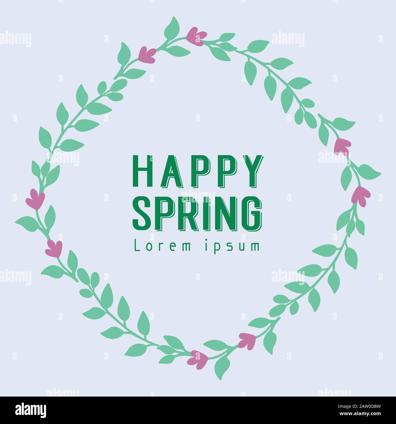 Elegant Shape of happy spring invitation card, with unique leaf and ...