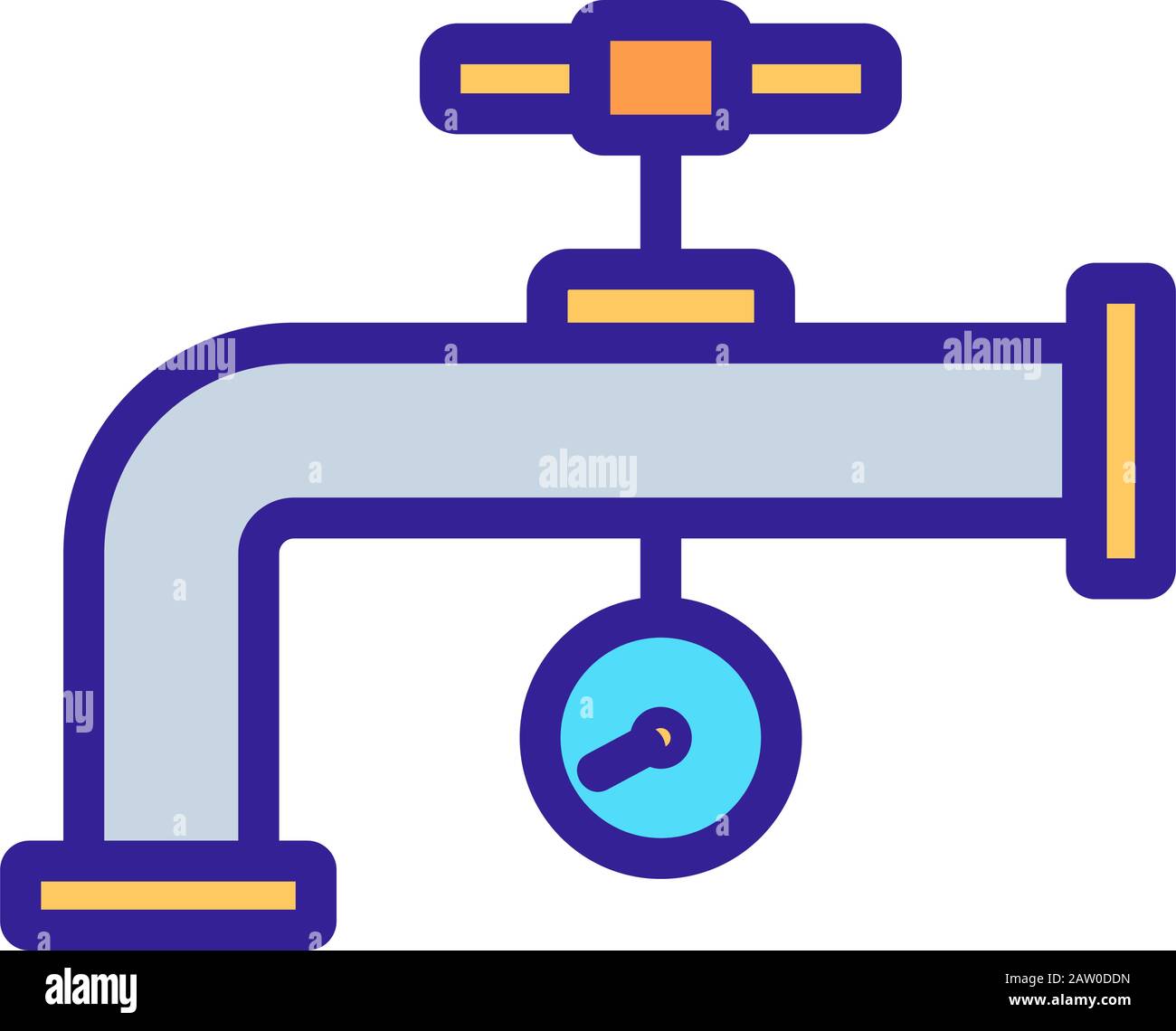 Plumbing pipe icon vector. Isolated contour symbol illustration Stock ...