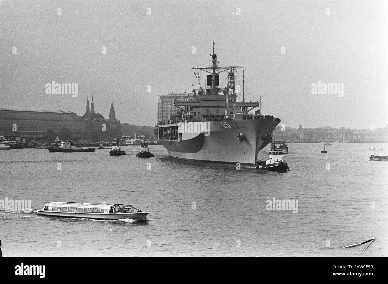 NATO fleet visit in Amsterdam; Getting amphibious command ship USS Malt ...