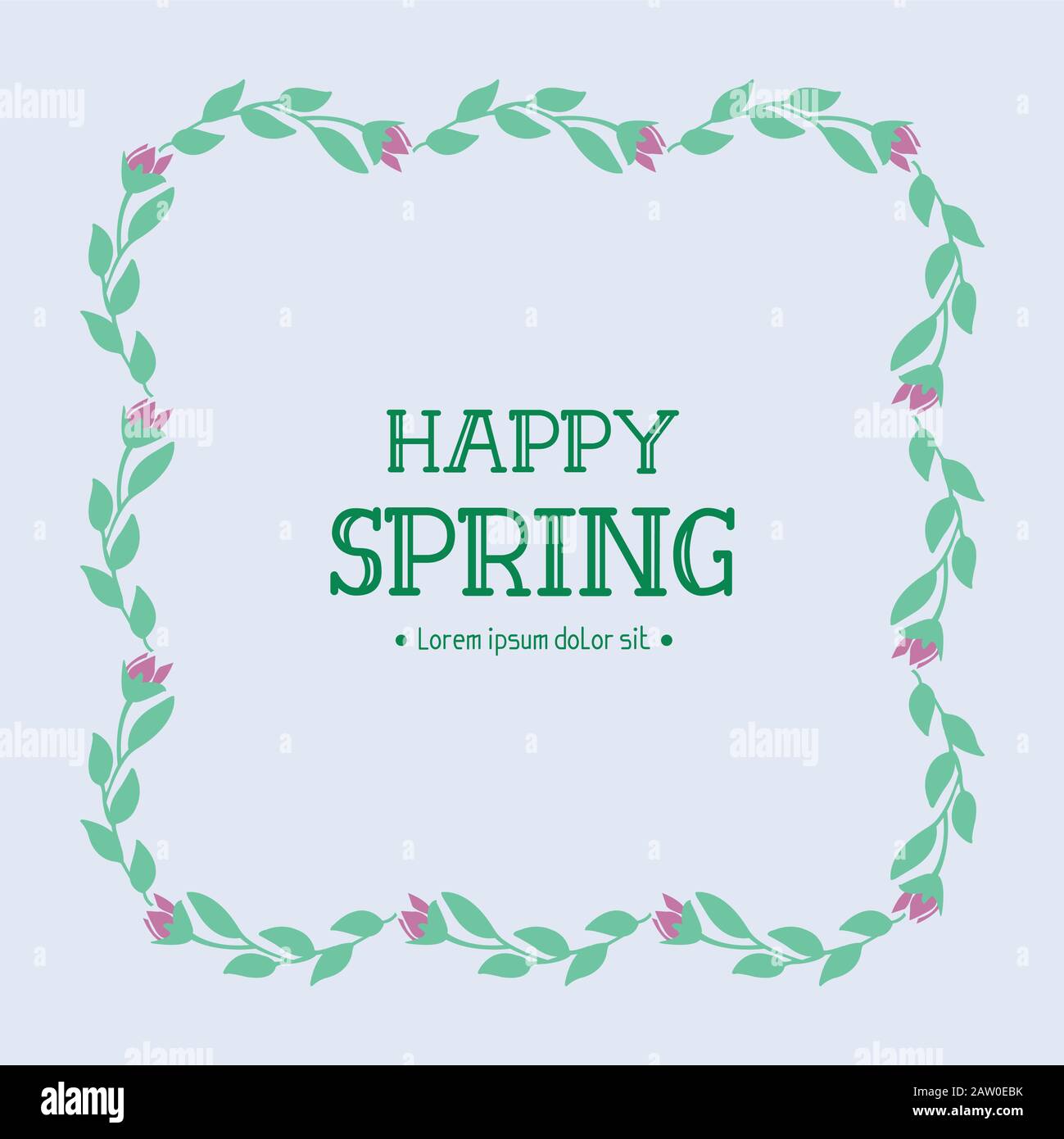 Seamless Shape of happy spring greeting card, with beautiful leaf and ...