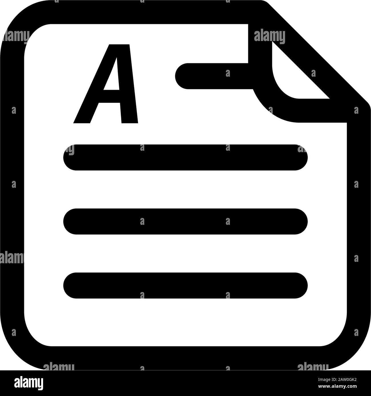 Document pen icon contract Black and White Stock Photos & Images - Alamy