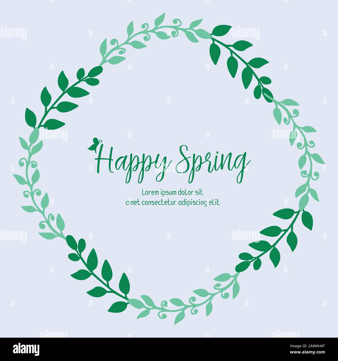 Leaf and floral Decorative frame, for happy spring invitation card ...