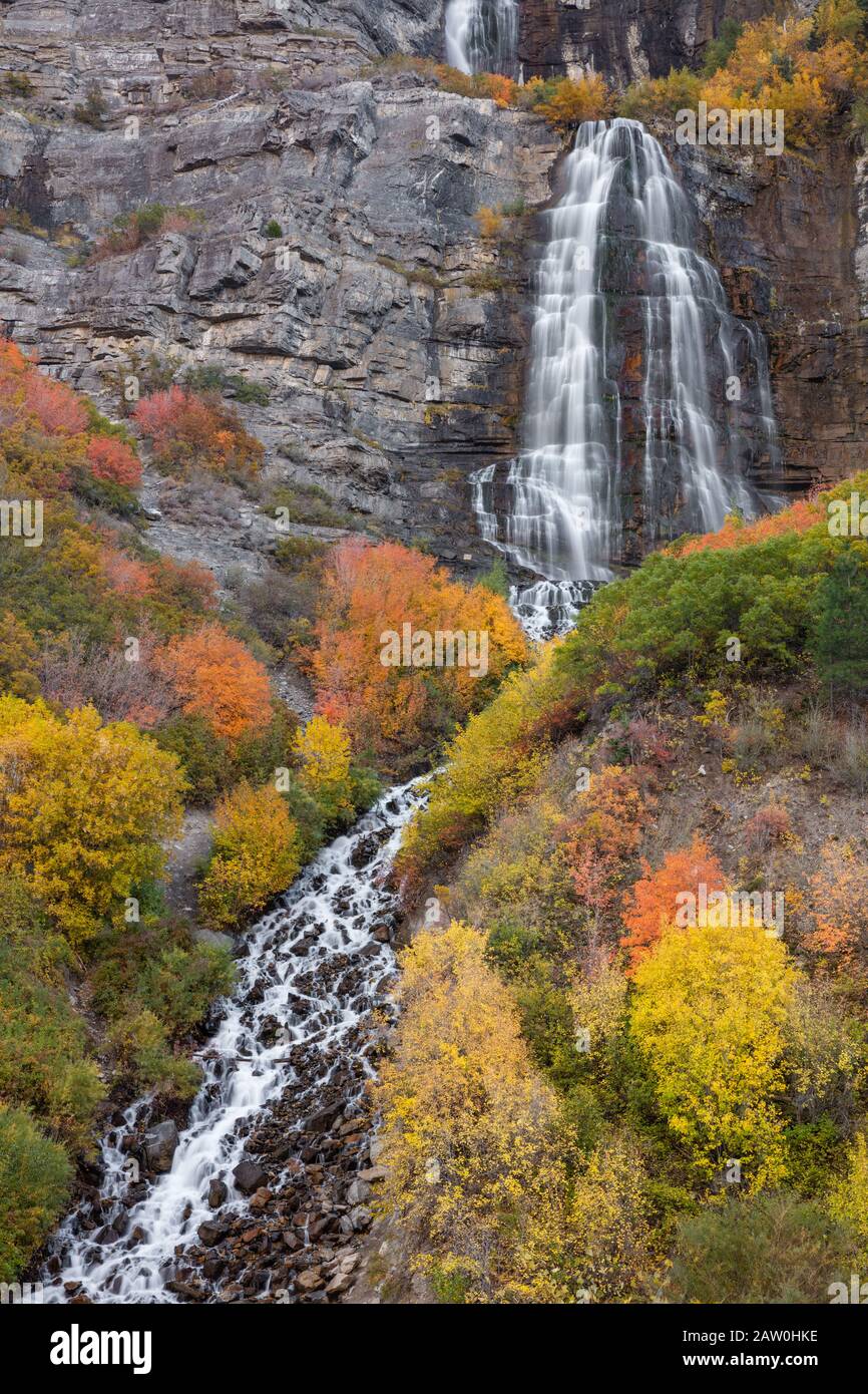 Fall foliage at Bridal Veil Falls, Provo Canyon, Uinta National Forest ...