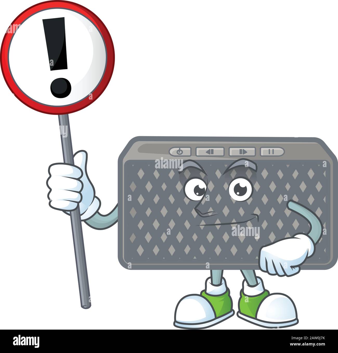 Cartoon character design of wireless speaker rise up a broad Stock ...