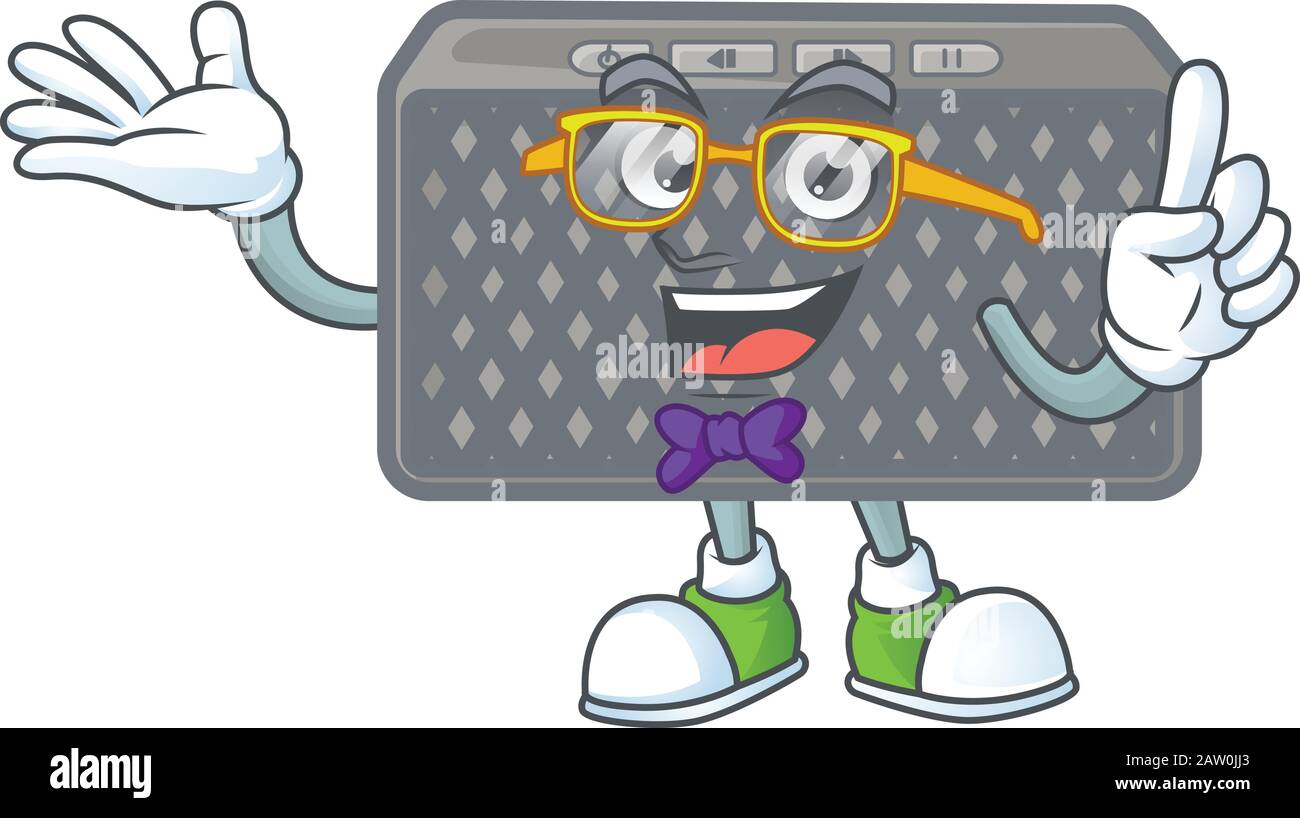 The Geek character of wireless speaker mascot design Stock Vector Image ...