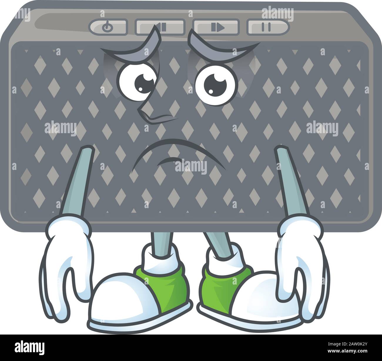 Cartoon character of a wireless speaker having an afraid face Stock ...
