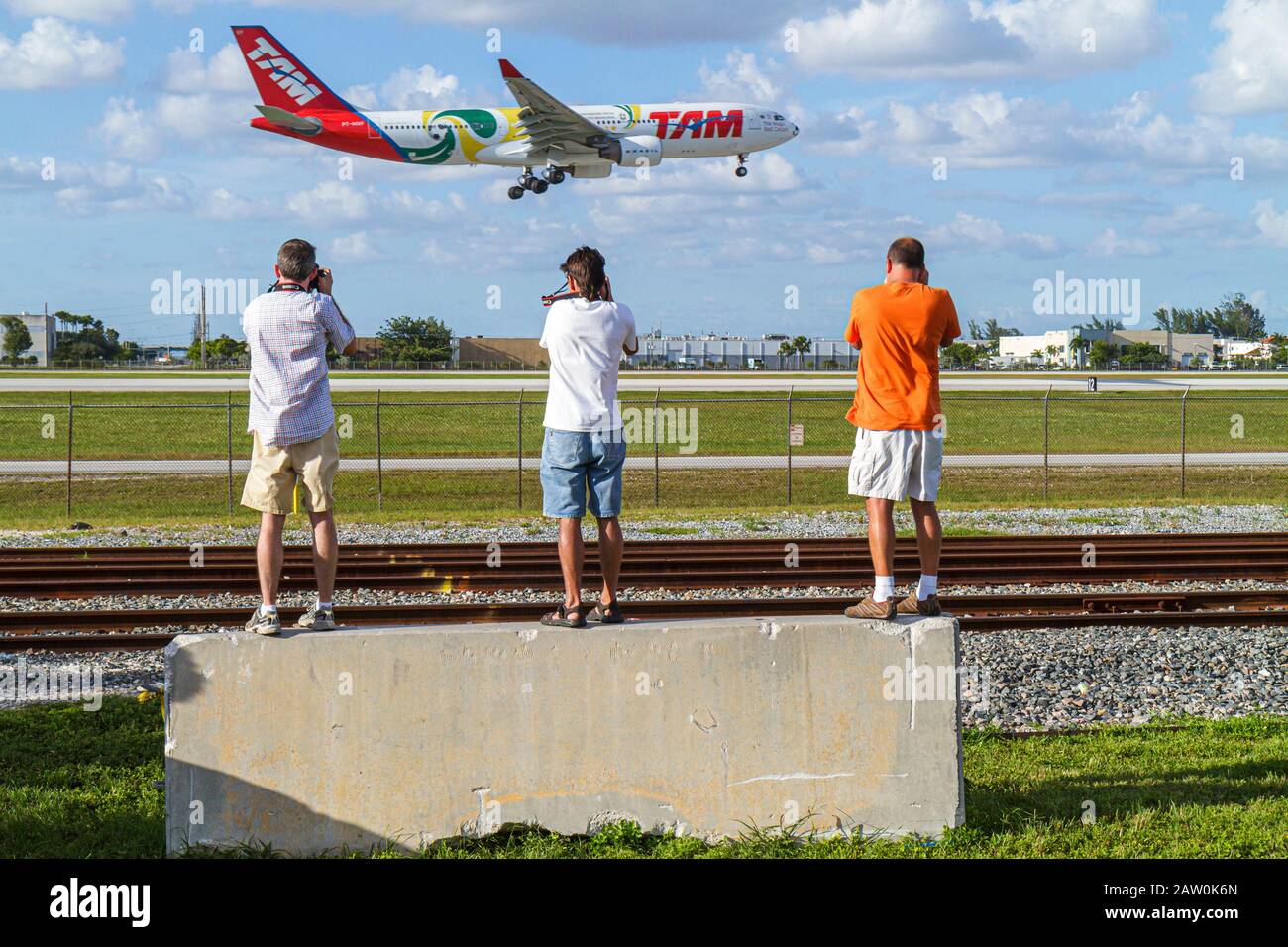 Miami Florida International Airport MIA,aircraft plane spotter,man men ...