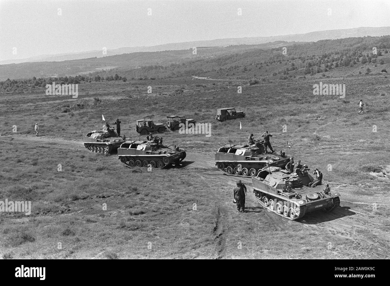 Dutch army exercises in La Courtine, France; 17th armored battalion ...