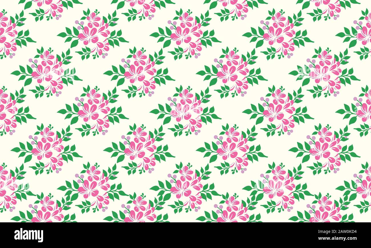 Seamless flower pattern background for spring, with leaf and floral ...