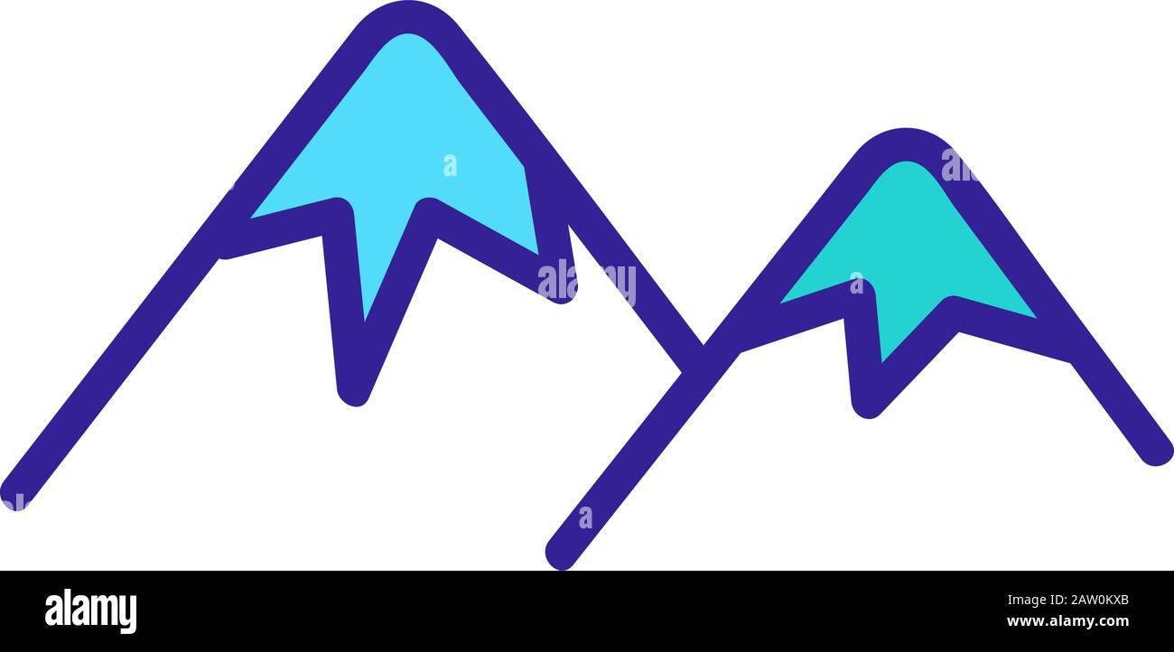 Mountain Ridge icon vector. Isolated contour symbol illustration Stock ...