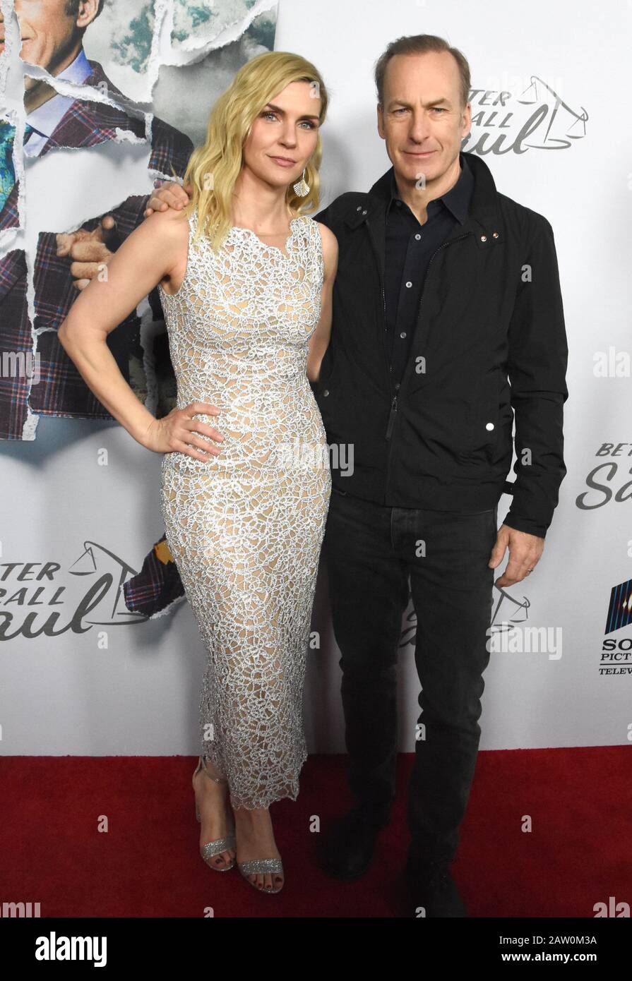 Hollywood, California, USA 5th February 2020 Actress Rhea Seehorn and actor Bob Odenkirk attend ...